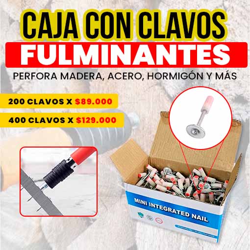 CAJA CON 200 CLAVOS FULMINANTES 👷🤩 ¡Atraviesa cualquier superficie con ...